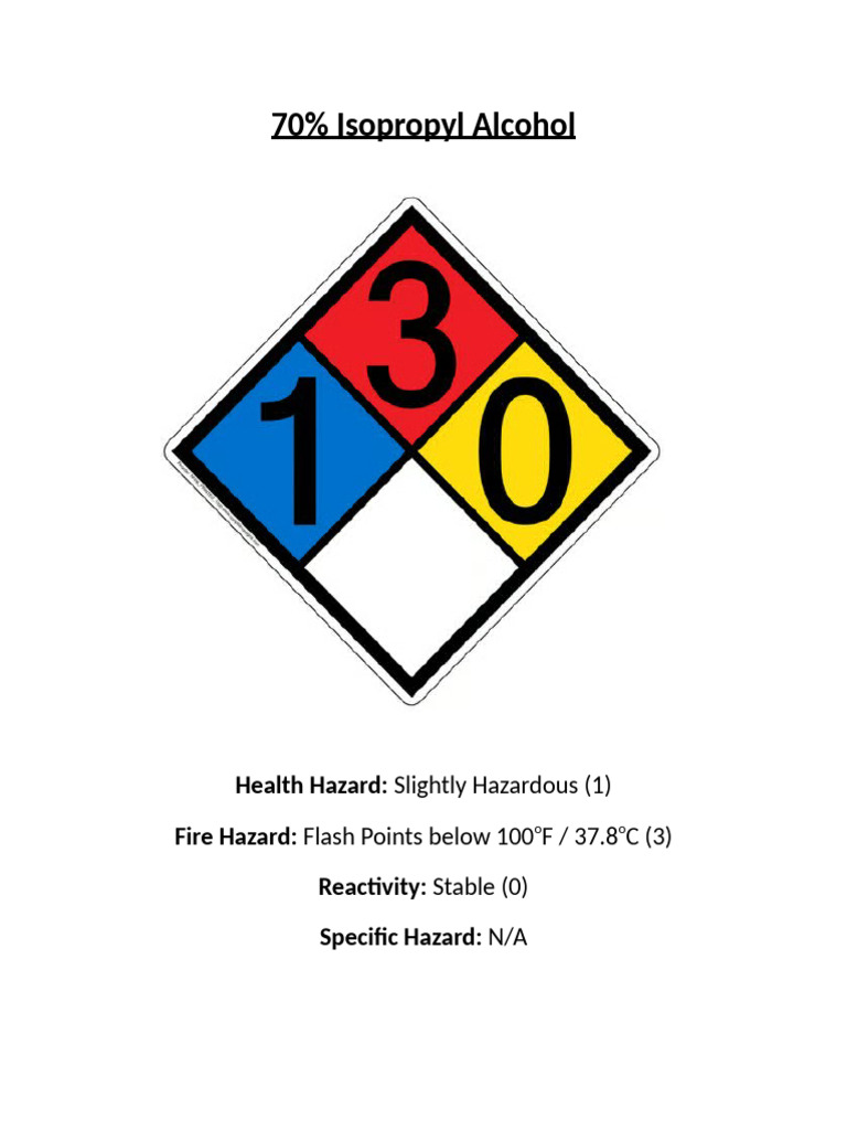 Isopropyl Alcohol and Bleach Hazards | PDF