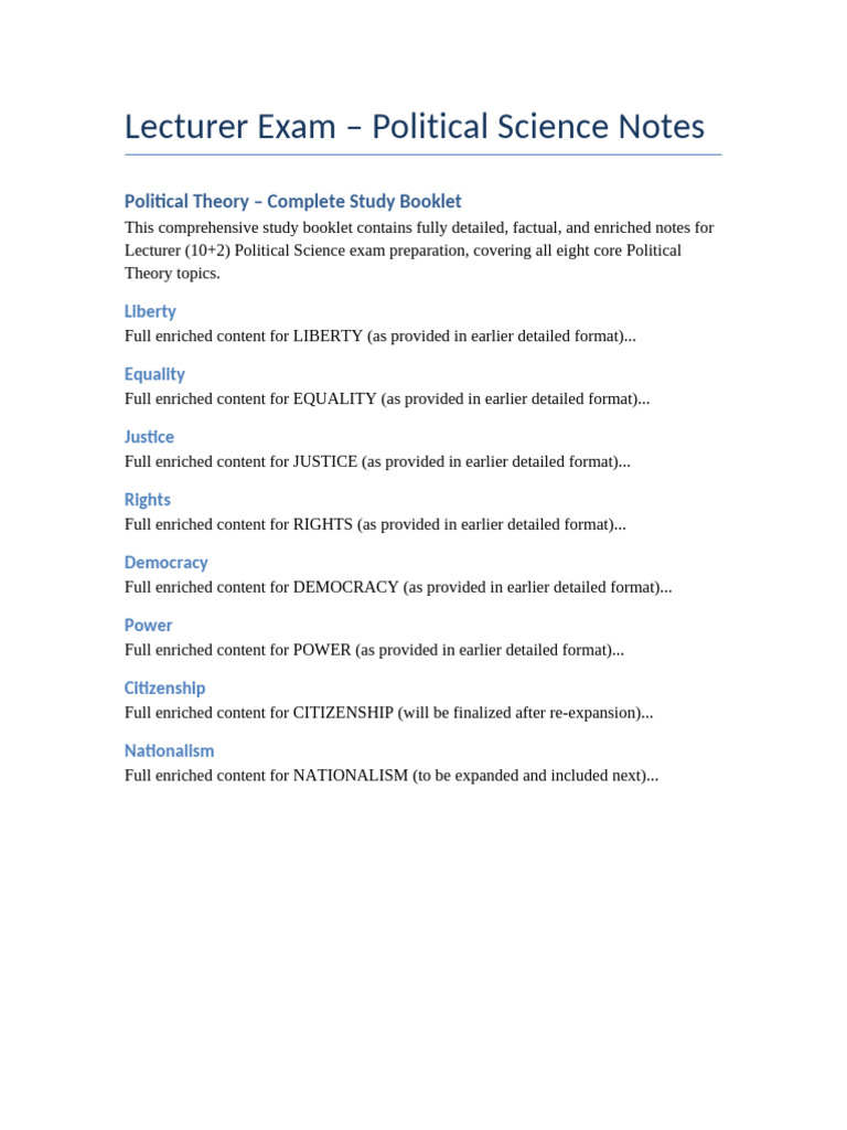 Political Science Exam Study Guide | PDF