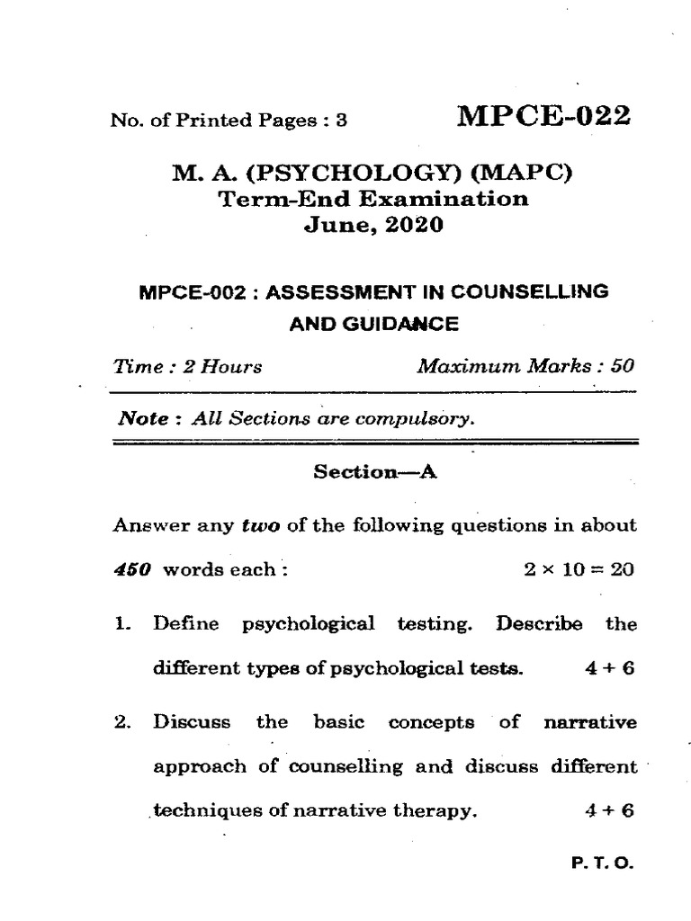 2020 June MPCE-022 | PDF