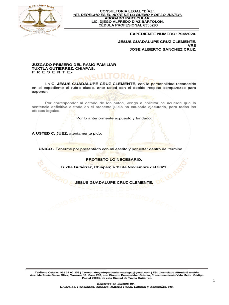 794-2020 Cause Ejecutoria Sentencia. | PDF