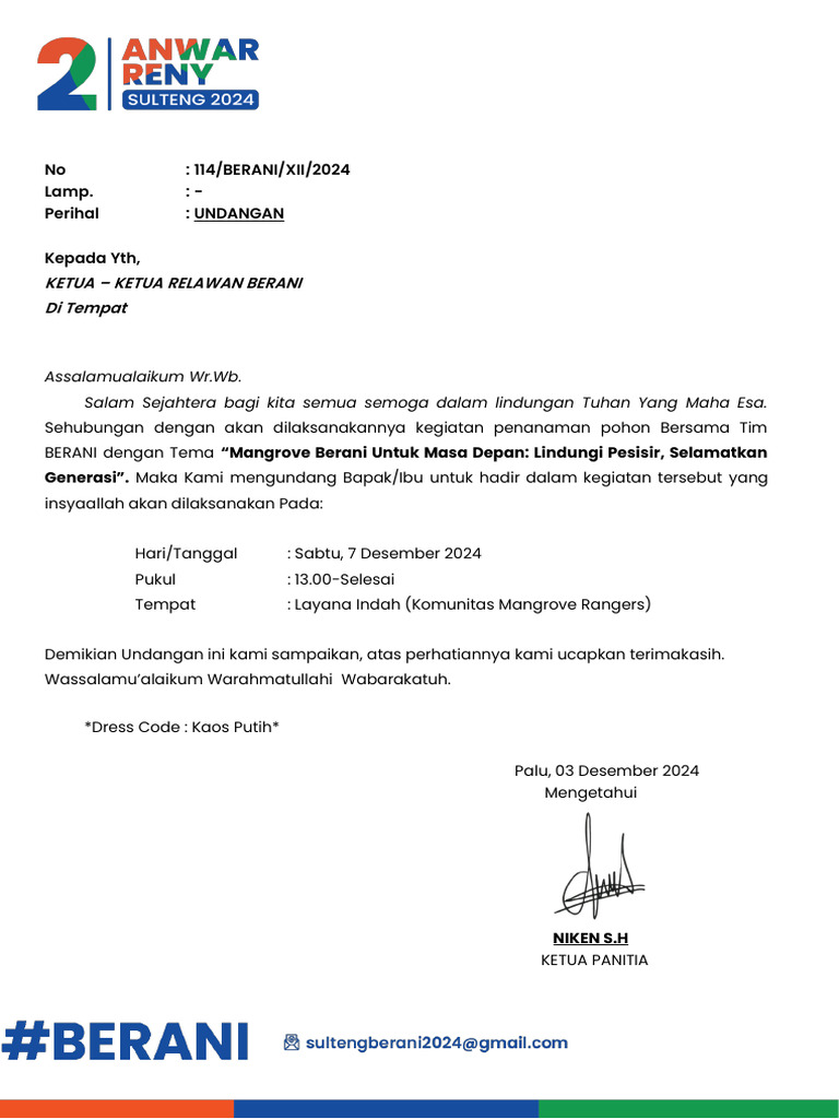 Undangan Ketua Relawan | PDF