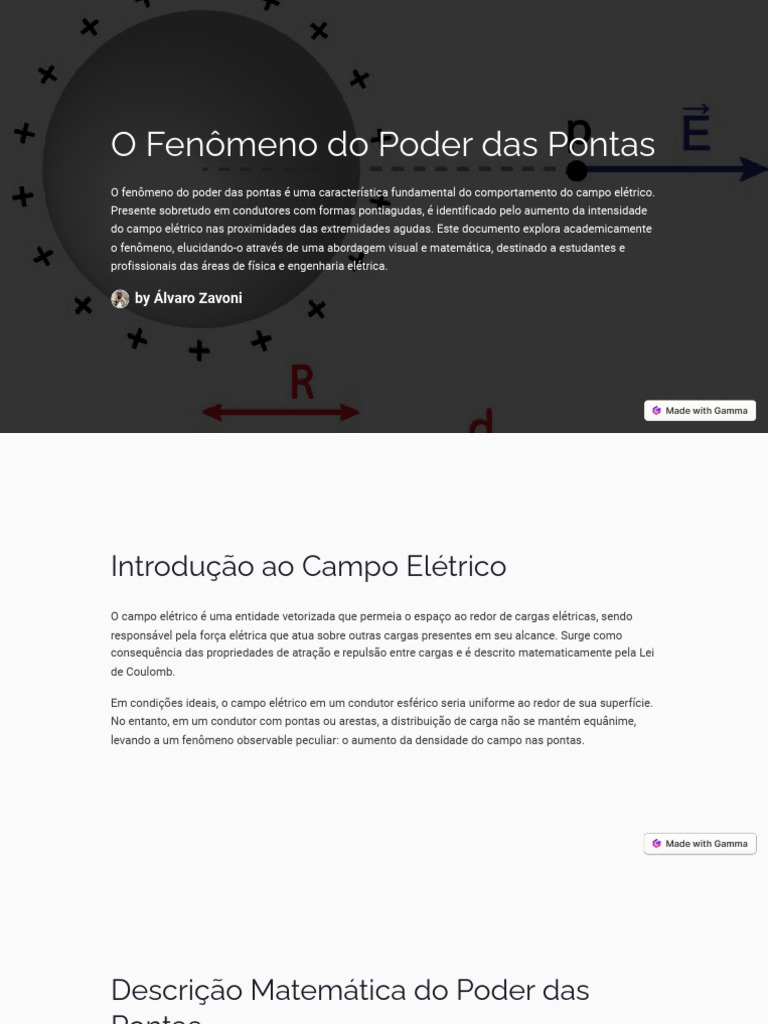 O Fenomeno Do Poder Das Pontas | PDF | Eletricidade | Campo elétrico