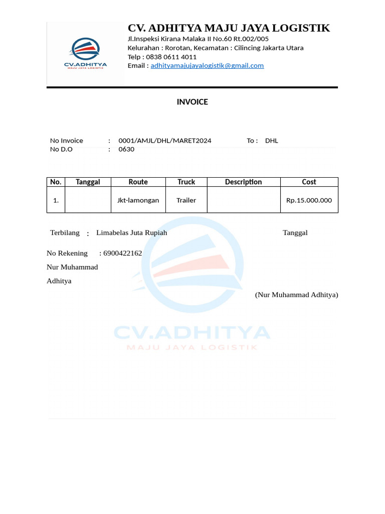 Invoice DHL Lamongan | PDF
