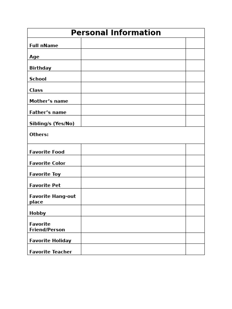 Personal Information | PDF