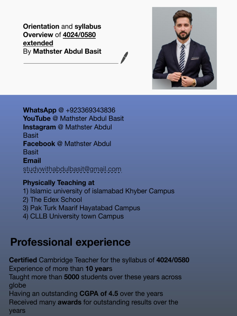 Math by Mathster Ab o Levels - Igcse Complete Syllabus Overview | PDF ...