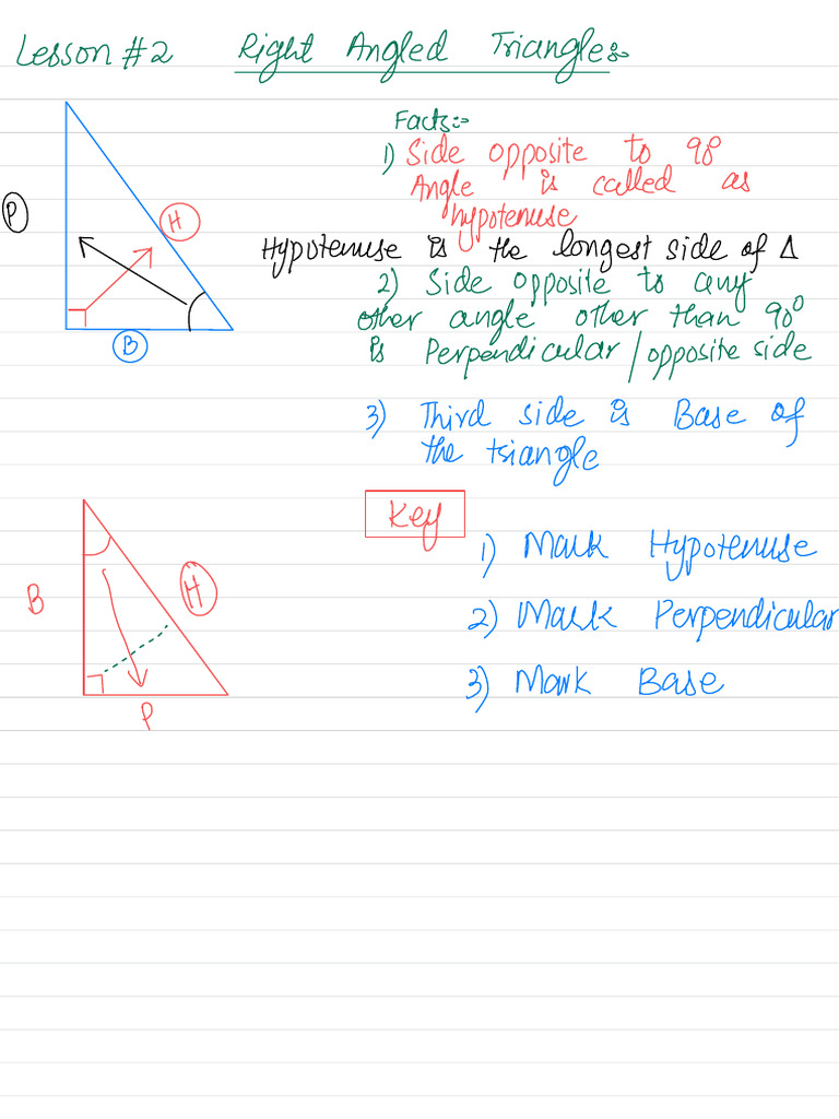 Right-Angled Triangle Formulas and Uses | PDF | Geometry | Classical ...