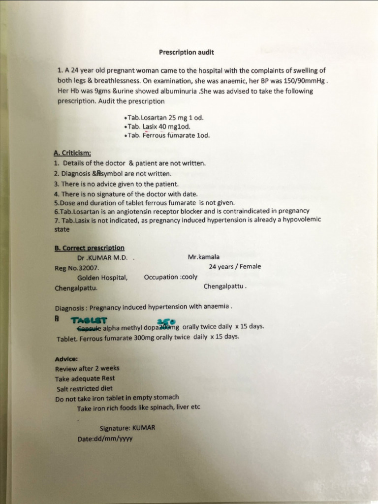 Prescription Audit Answers | PDF