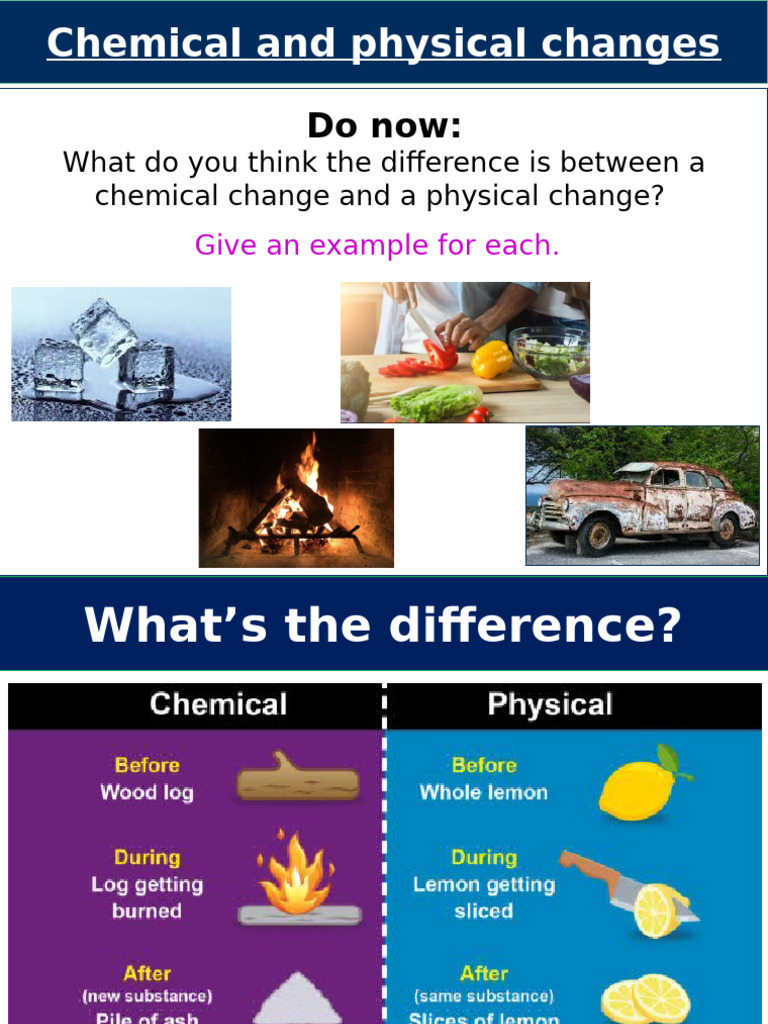 IGCSE Chemistry Lesson 1 - Physical and Chemical Changes | PDF