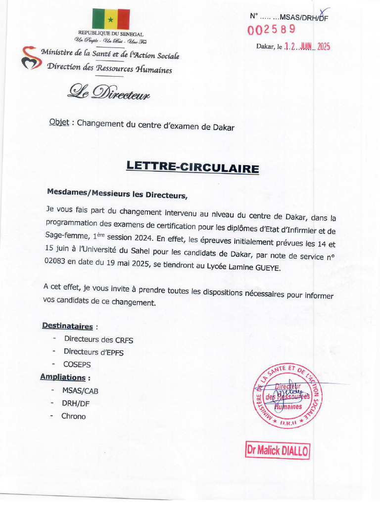 Lettre - Circulaire | PDF