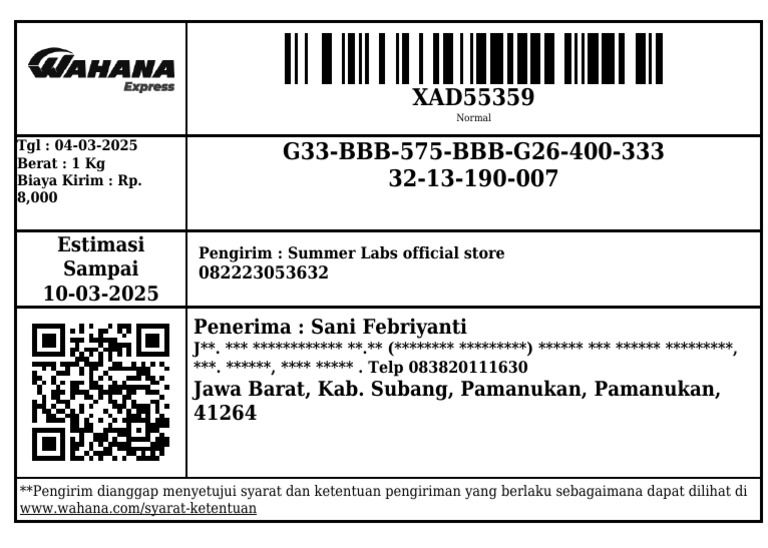 Contoh Resi Wahana | PDF