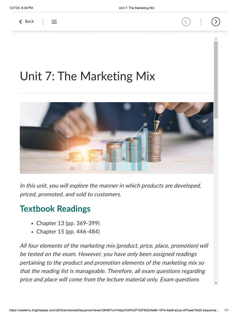 Unit 7 - The Marketing Mix | PDF