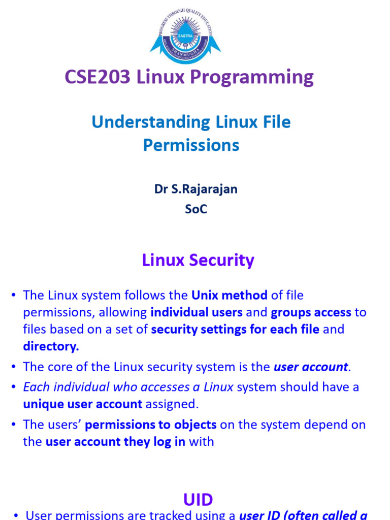 14 - Understanding Linux File Permissions | PDF | Password | Operating System Technology