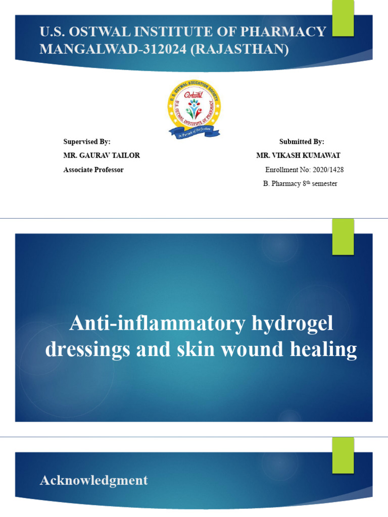 Anti-Inflammatory Hydrogel Dressings | PDF | Healing | Wound Healing