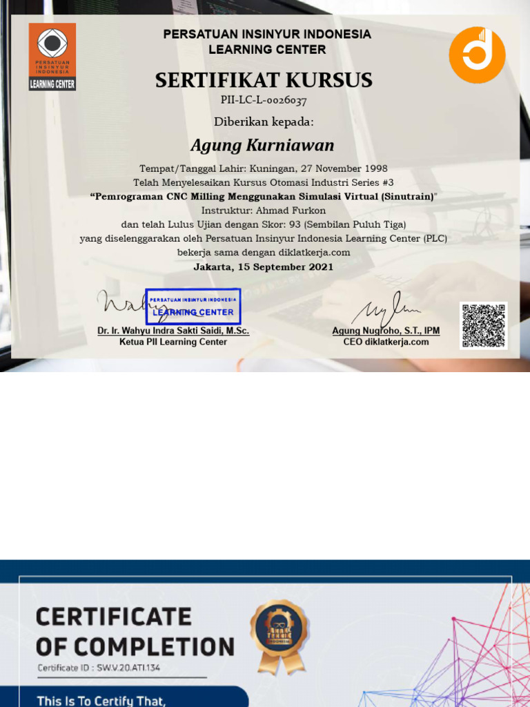 Sertifikat Software - AGUNG KURNIAWAN | PDF