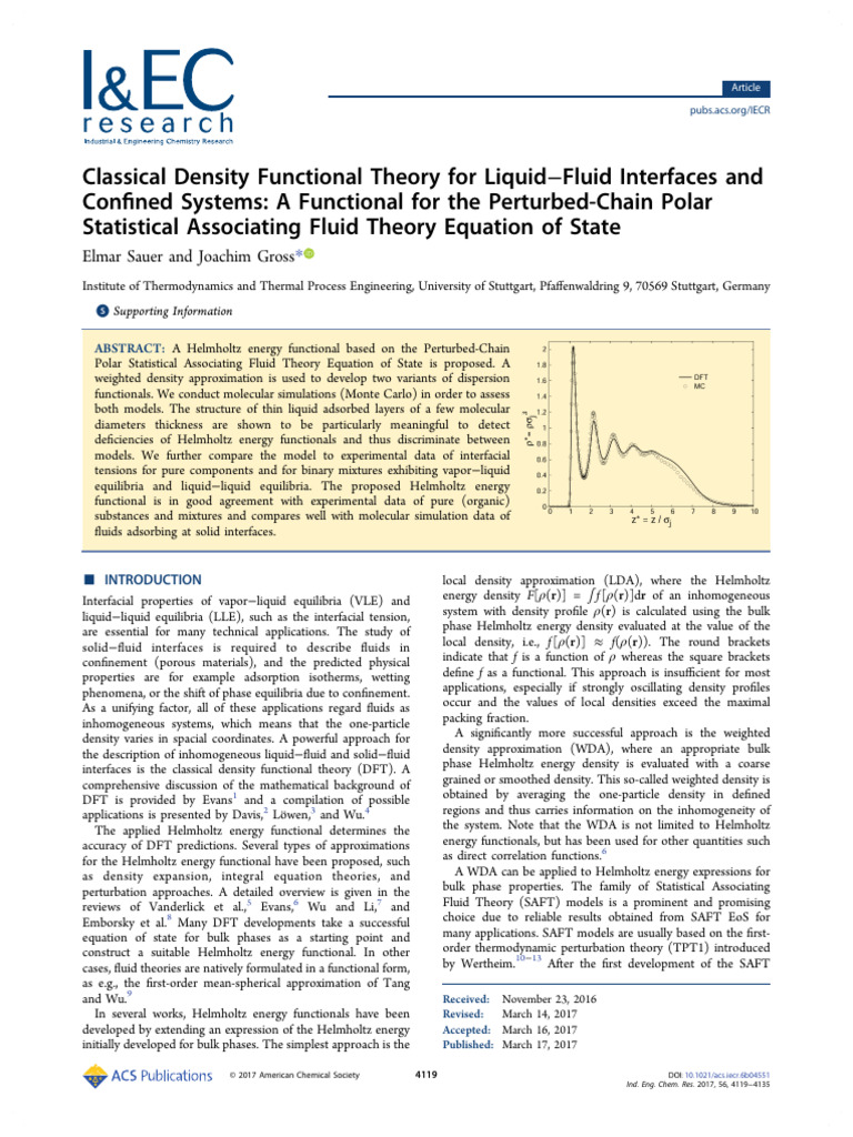 Classical Density Functional Theory For Liquid Fluid Interfaces Andconfined Systems A Functional ...