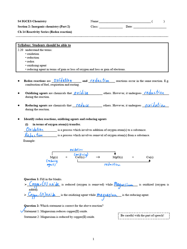 Inorganic Chemistry Part 2 | PDF | Redox | Rust