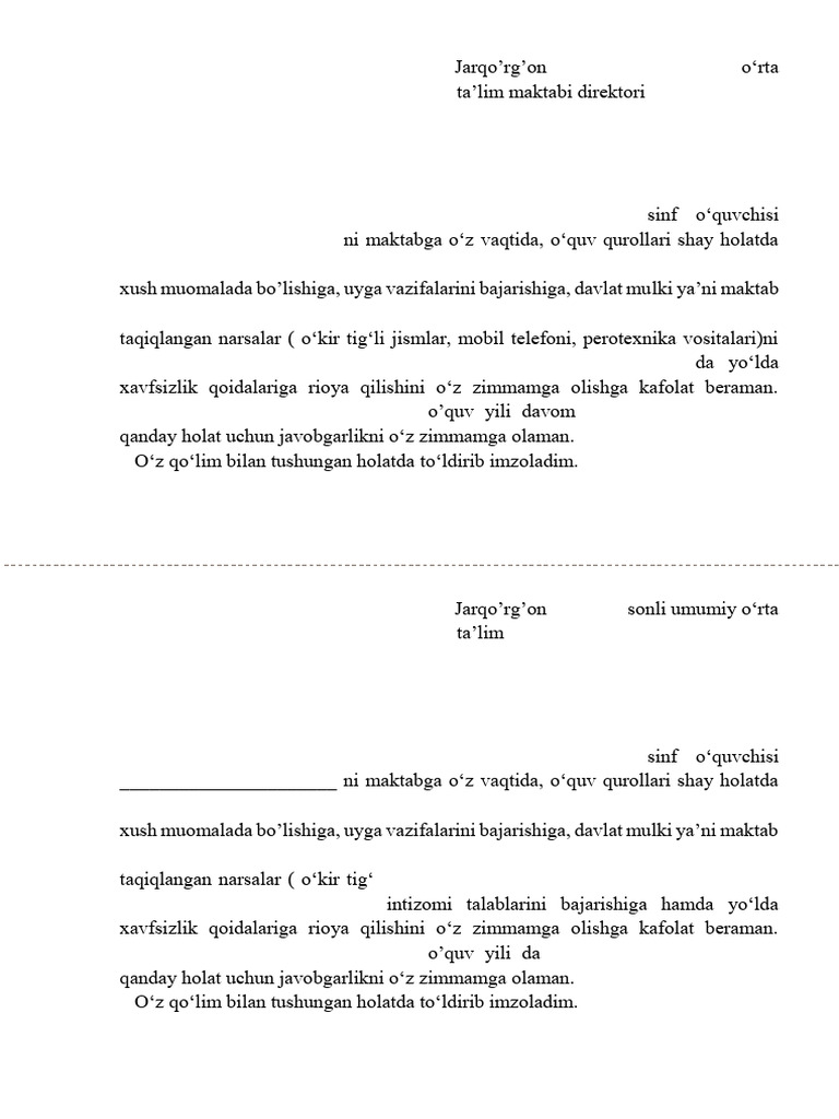 Kafolat Xati | PDF