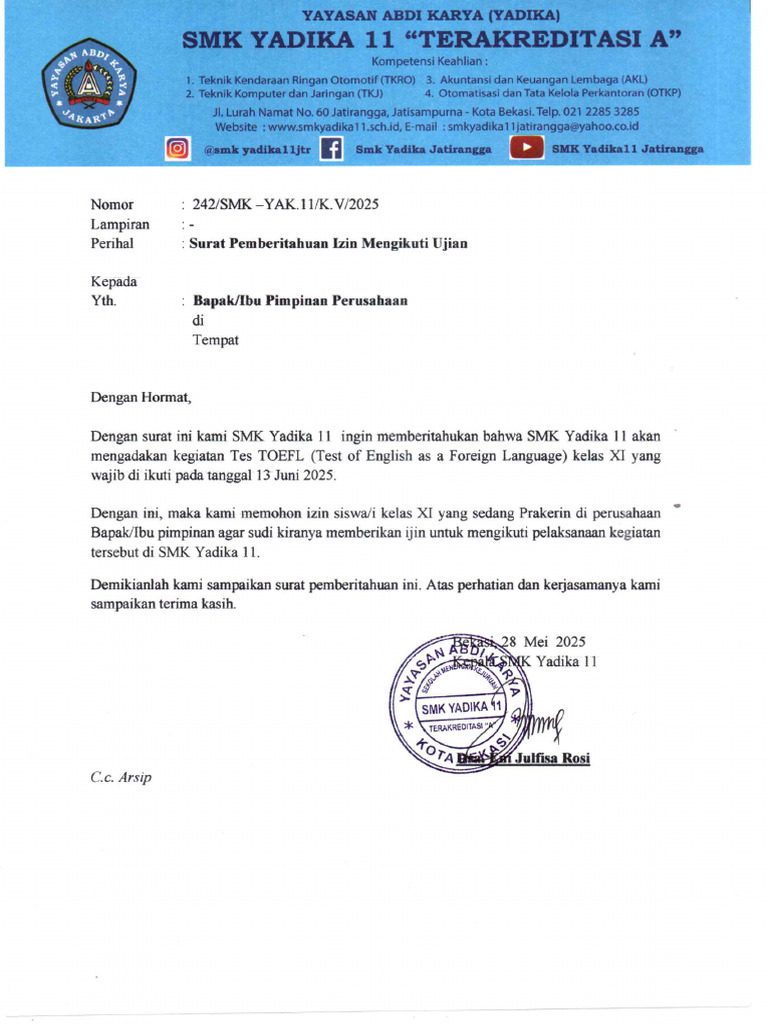 Ujian Test TOEFL | PDF