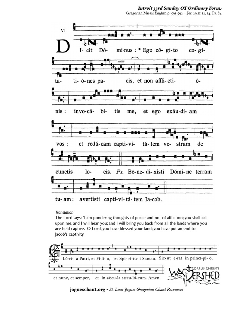 Introit - 33rd Sunday OT Ordinary Form | PDF