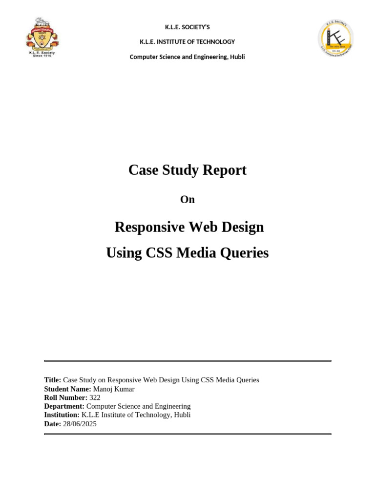 Responsive Web Design Case Study | PDF | Responsive Web Design | Web Design