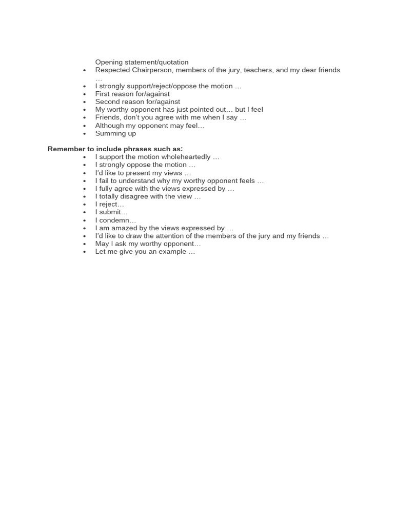 Tips On How To Write A Debate | PDF