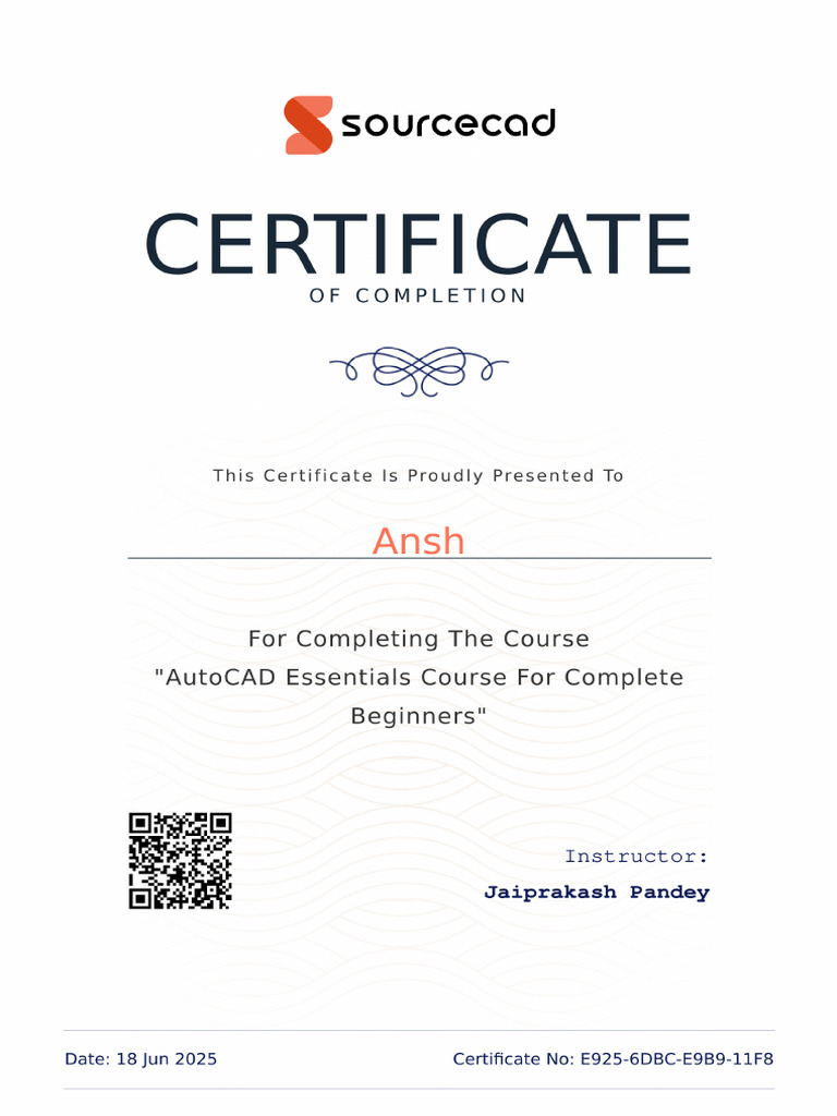 AUTOCAD Certificate | PDF