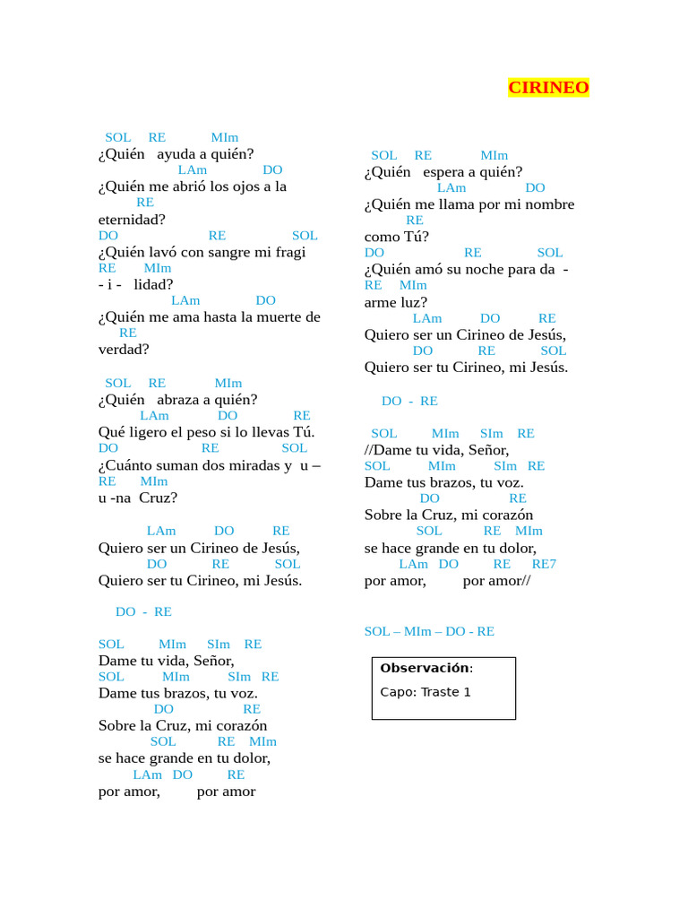 Canciones - Semana Santa | PDF | Amor | Creencia religiosa y doctrina