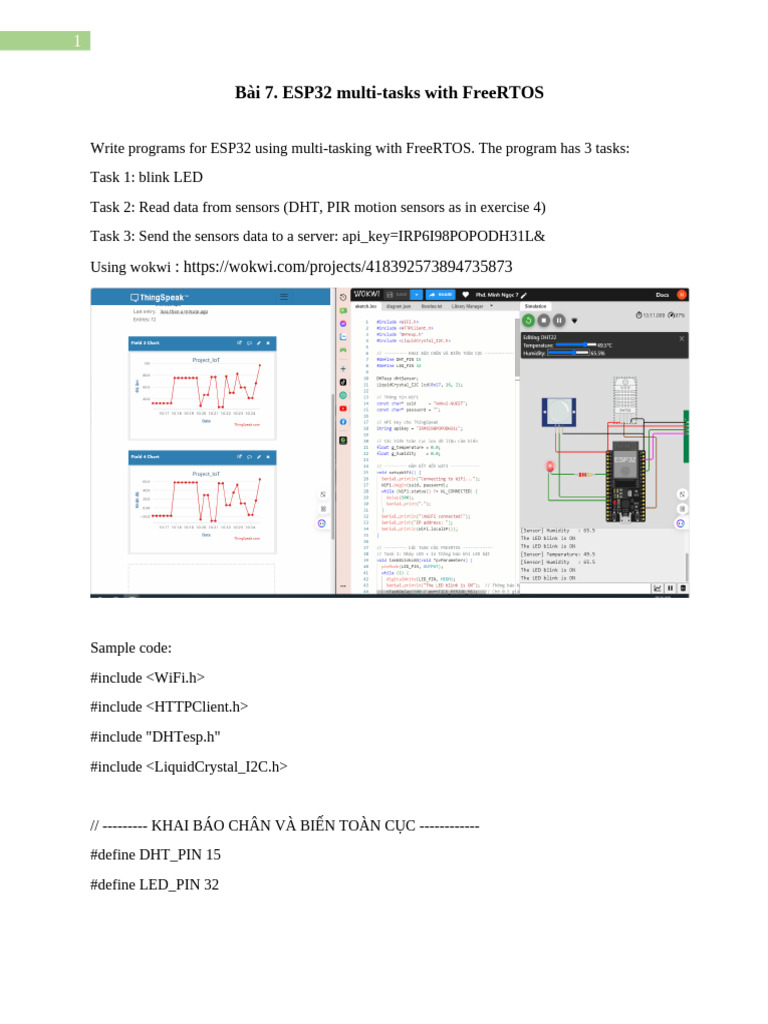 Bai7. Lập Trình ESP32 Multitask Với FreeRTOS | PDF
