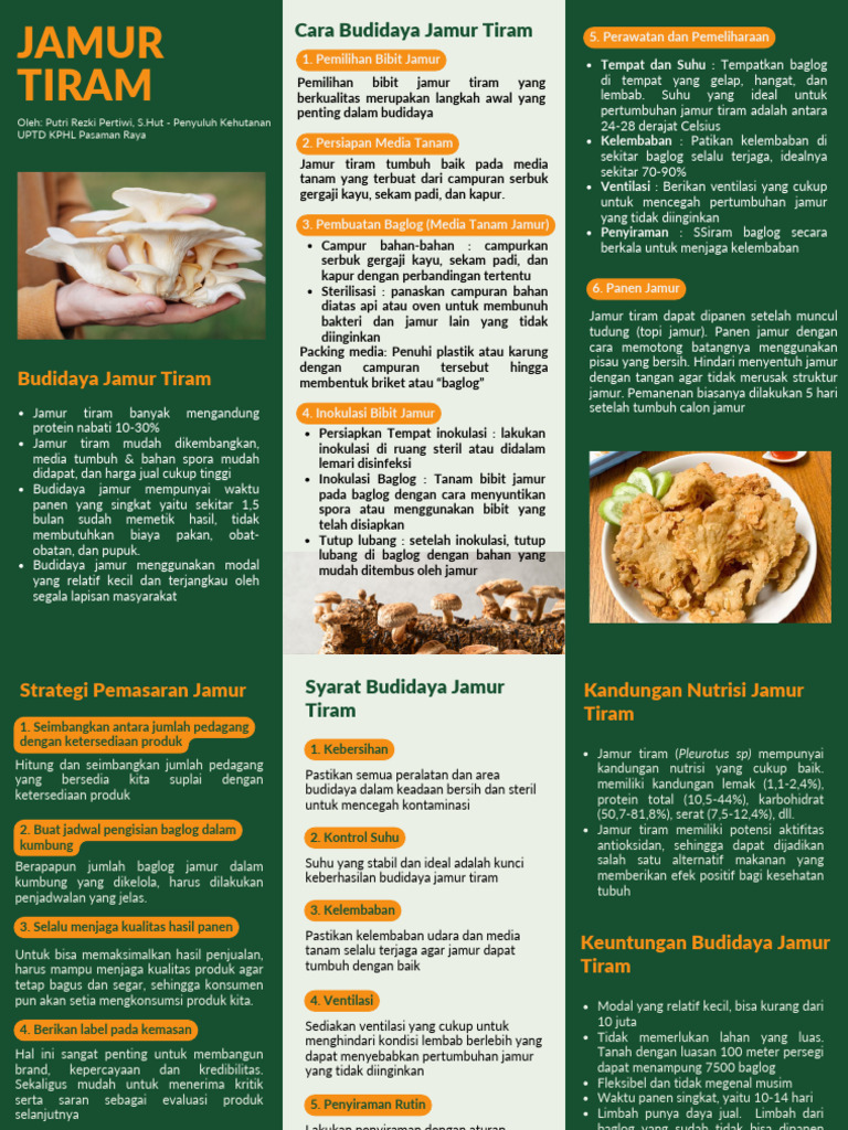 Leaflet Budidaya Jamur Tiram | PDF