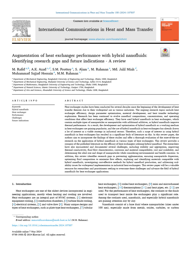 # Reserch Gap Paper | PDF | Heat Exchanger | Materials