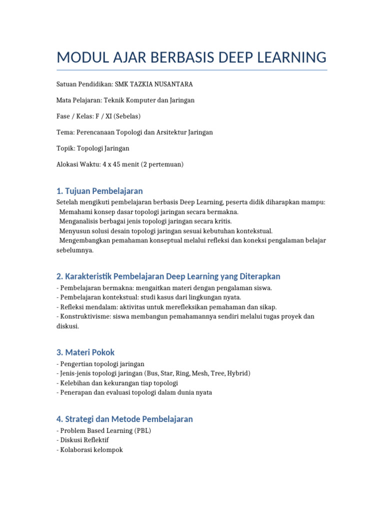 Modul Ajar TJKT Deep Learning | PDF