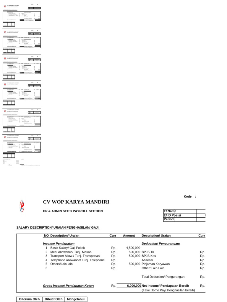 Slip Gaji Wop 2021 | PDF