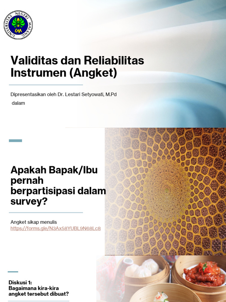 Validitas Dan Reliabilitas Instrumen (Angket) | PDF