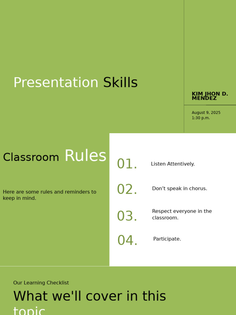 Presentation Skills | PDF