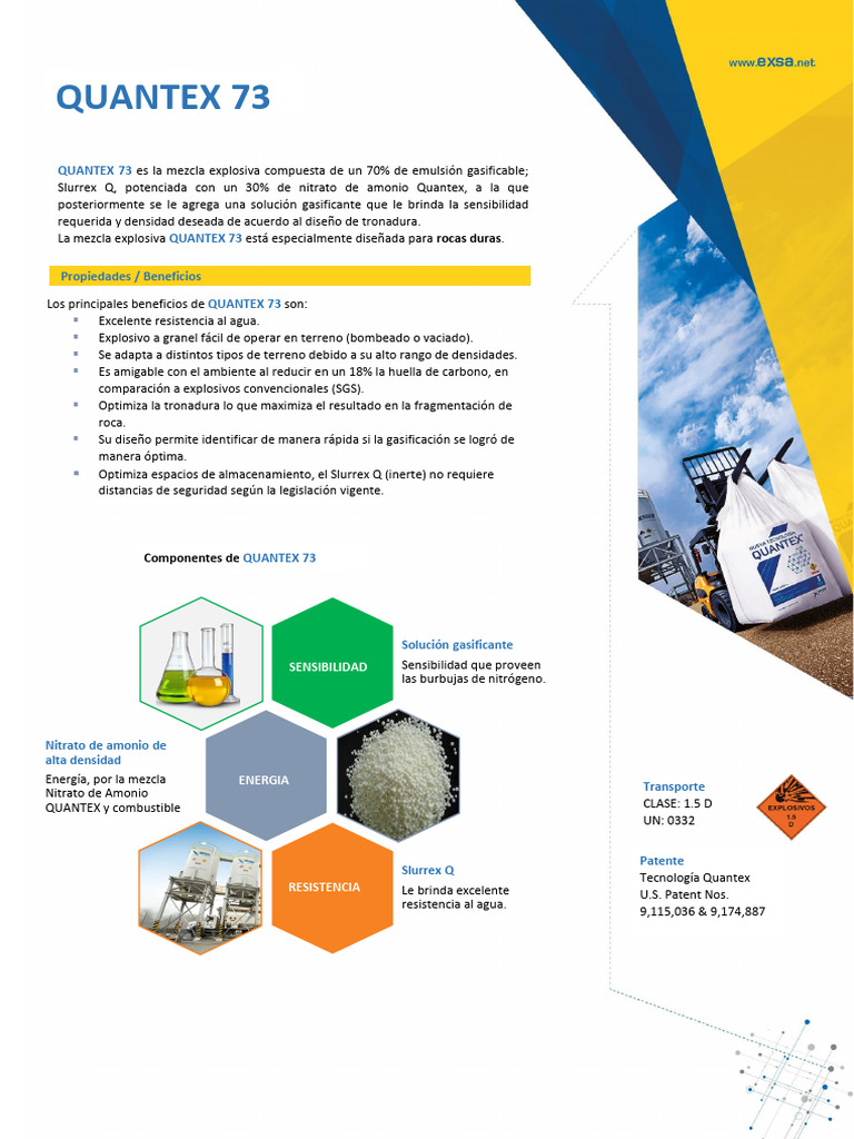QUANTEX 73: Explosivo Ecológico y Eficiente | PDF