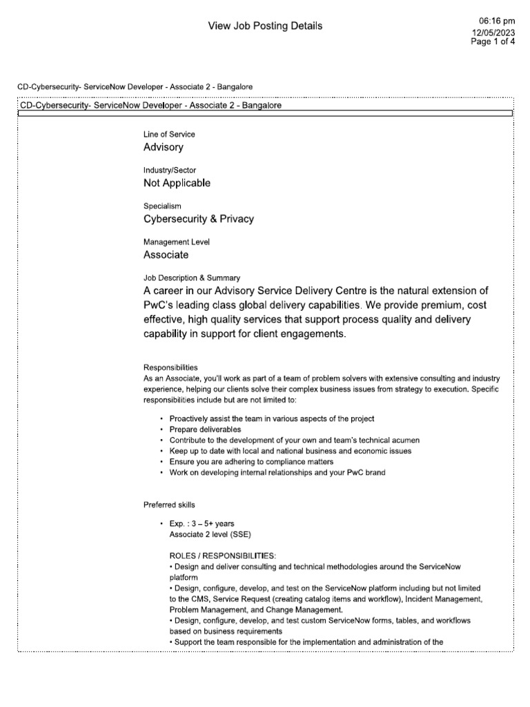 View Job Posting Details Tosend | PDF