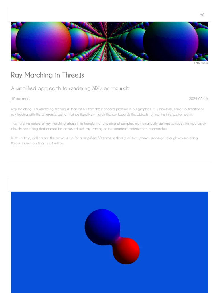 Ray Marching in Three - Js | PDF | Shader | Rendering (Computer Graphics)
