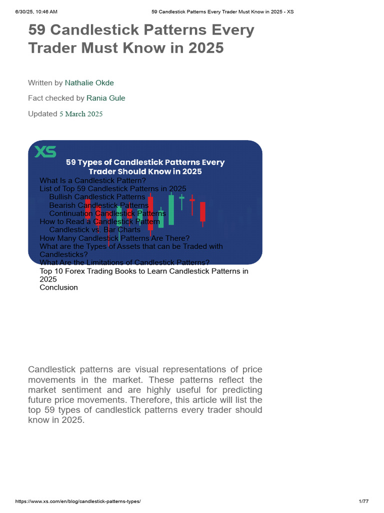 59 Candlestick Patterns Every Trader Must Know in 2025 - XS | PDF ...