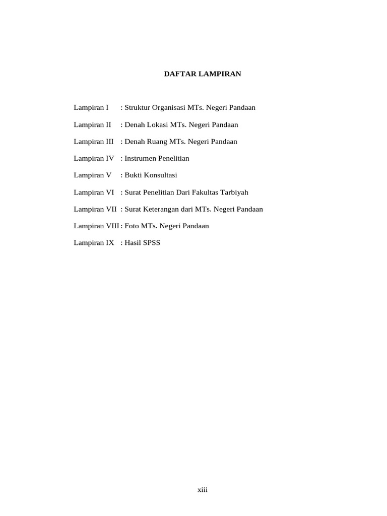 Daftar Lampiran | PDF