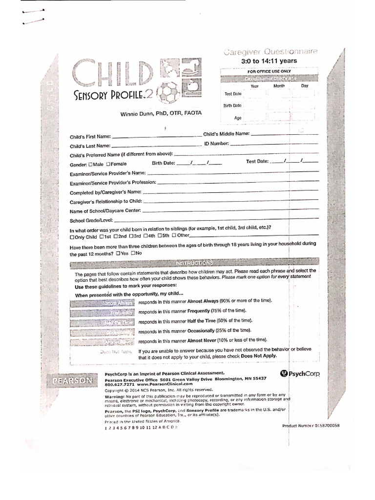 Profil Sensoriel de Dunn | PDF