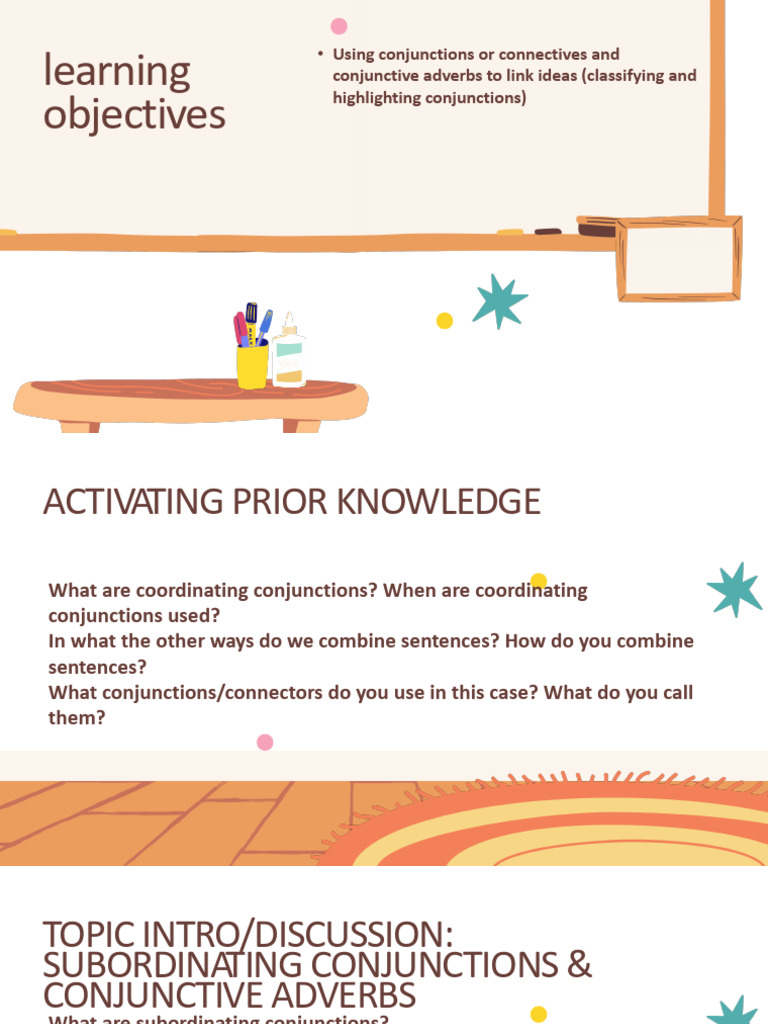 Subordinating Conj.&Conjunctive Adverbs | PDF | Adverb | Grammar