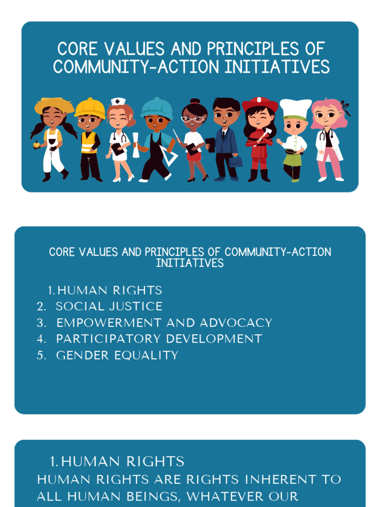 Values and Principles of Community Action Initiatives | PDF | Empowerment | Social Equality