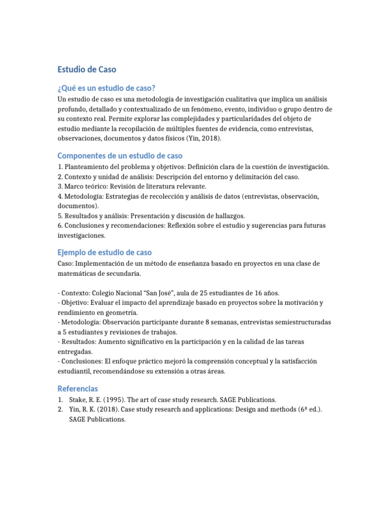 Ejemplo de Estudio de Caso Educativo | PDF