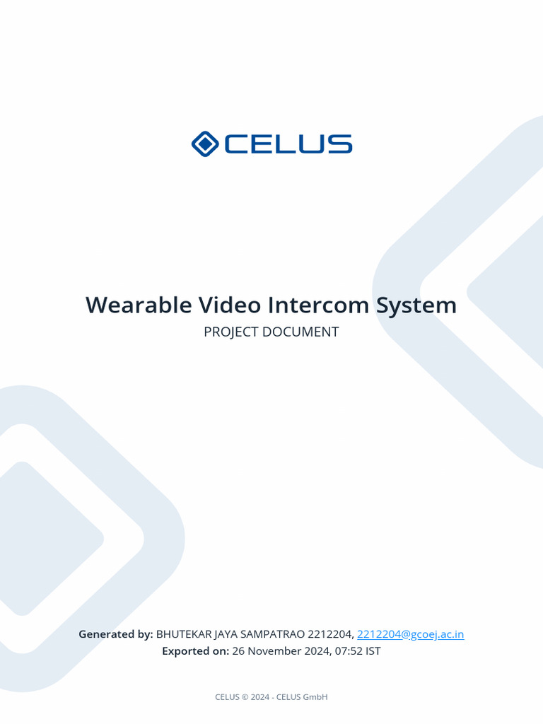 Wearable Video Intercom System | PDF | Resistor | Wearable Technology