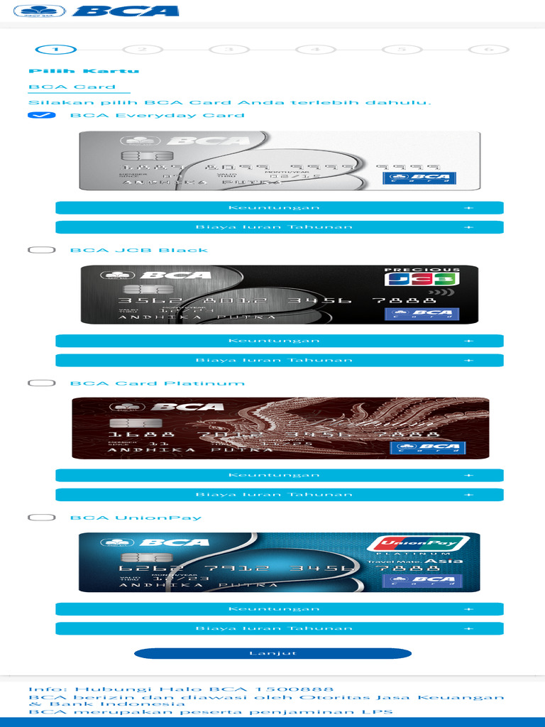 BCA E-Form Kartu Kredit | PDF