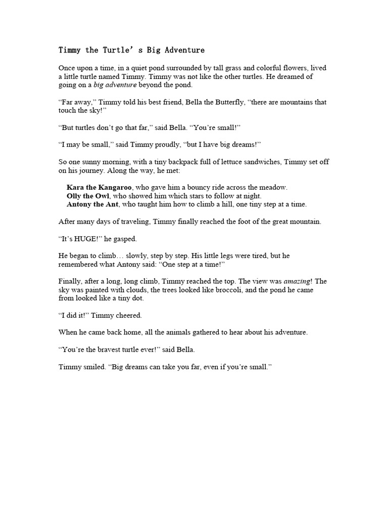Timmy The Turtle | PDF