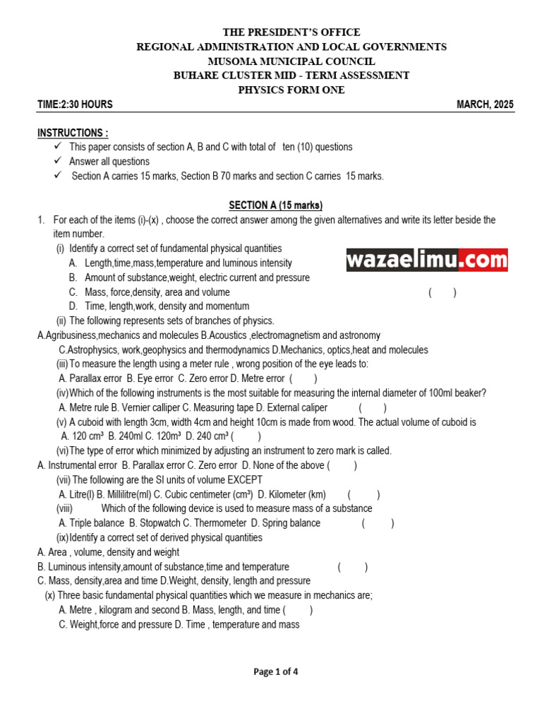 Physics F1 | PDF | Litre | Density