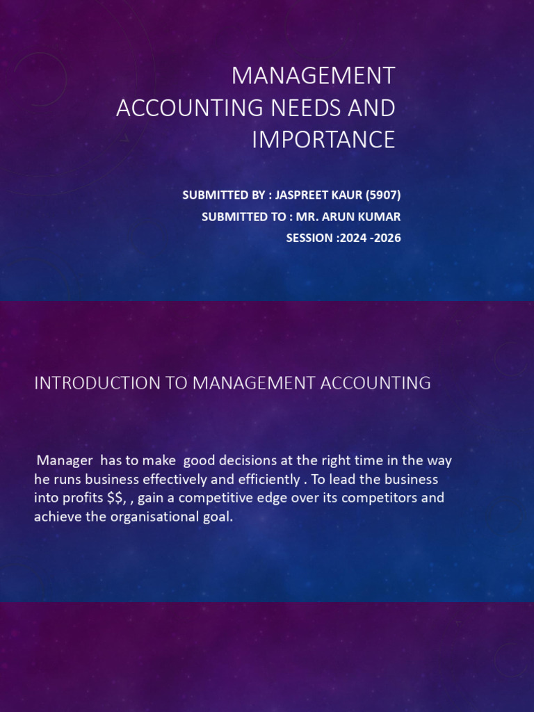 Importance of Management Accounting | PDF | Cost Accounting ...