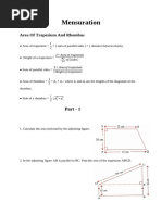 CBSE Class 8 Mathematics Worksheet - Mensuration | PDF | Area | Volume