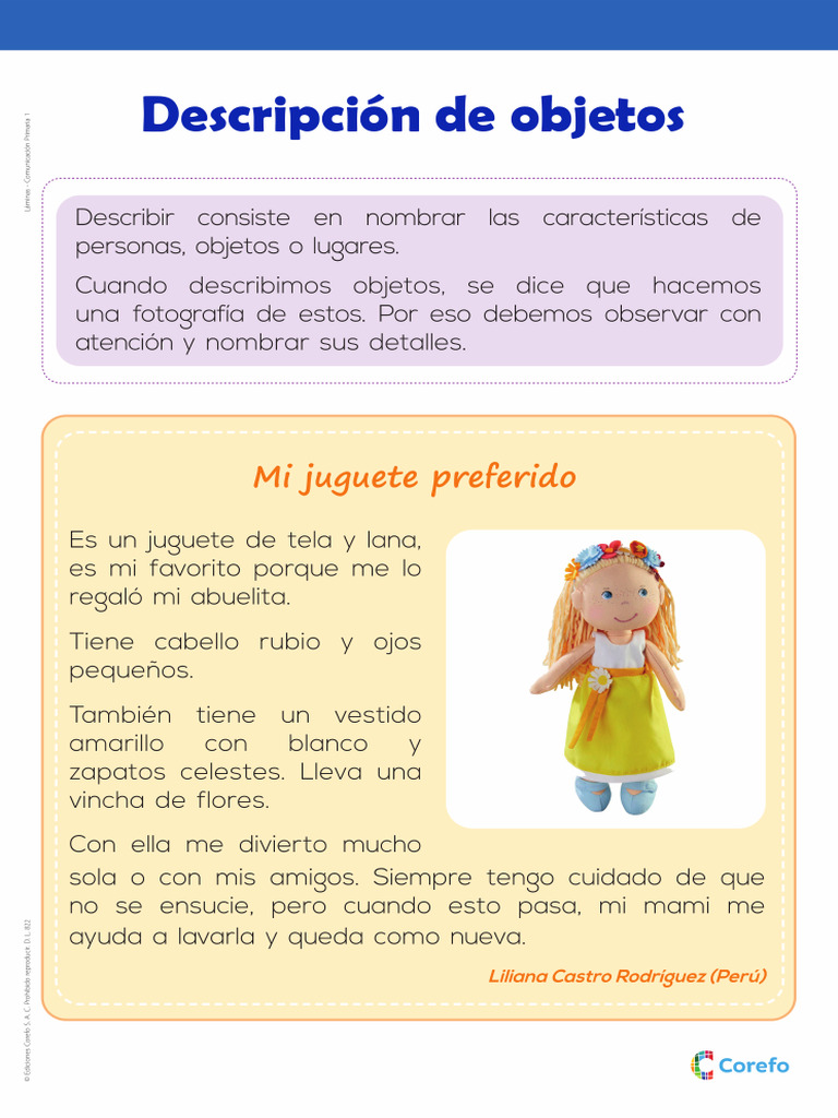 LÁMINA - Descripción de Objetos | PDF